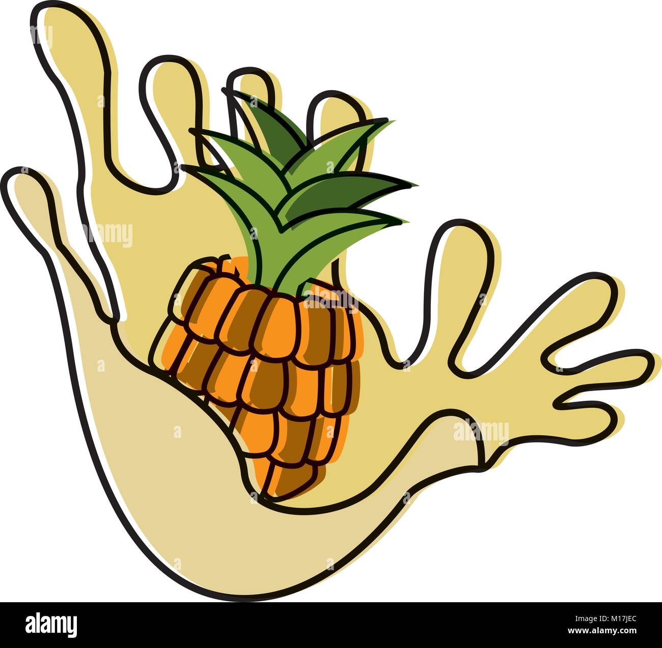 Pineapple yogurt Stock Vector Images - Alamy