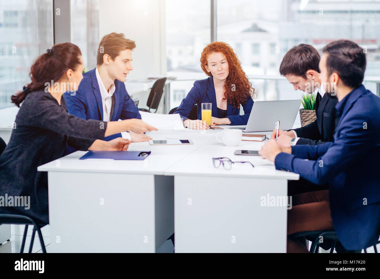 Business People Meeting Conference Discussion Corporate Stock Photo - Alamy