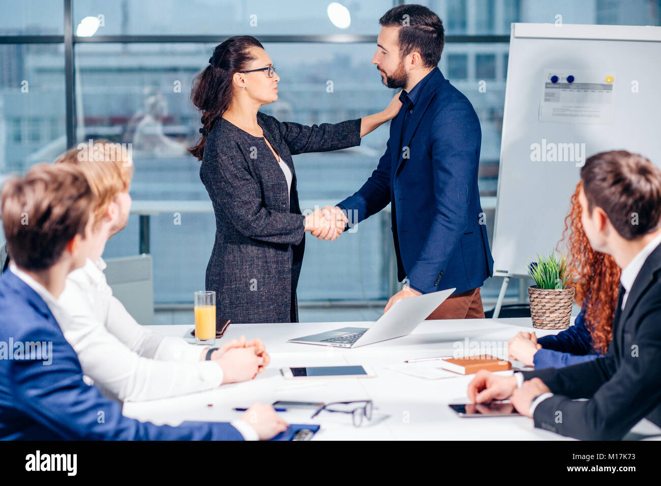 Business handshake. Business handshake and business people concept ...