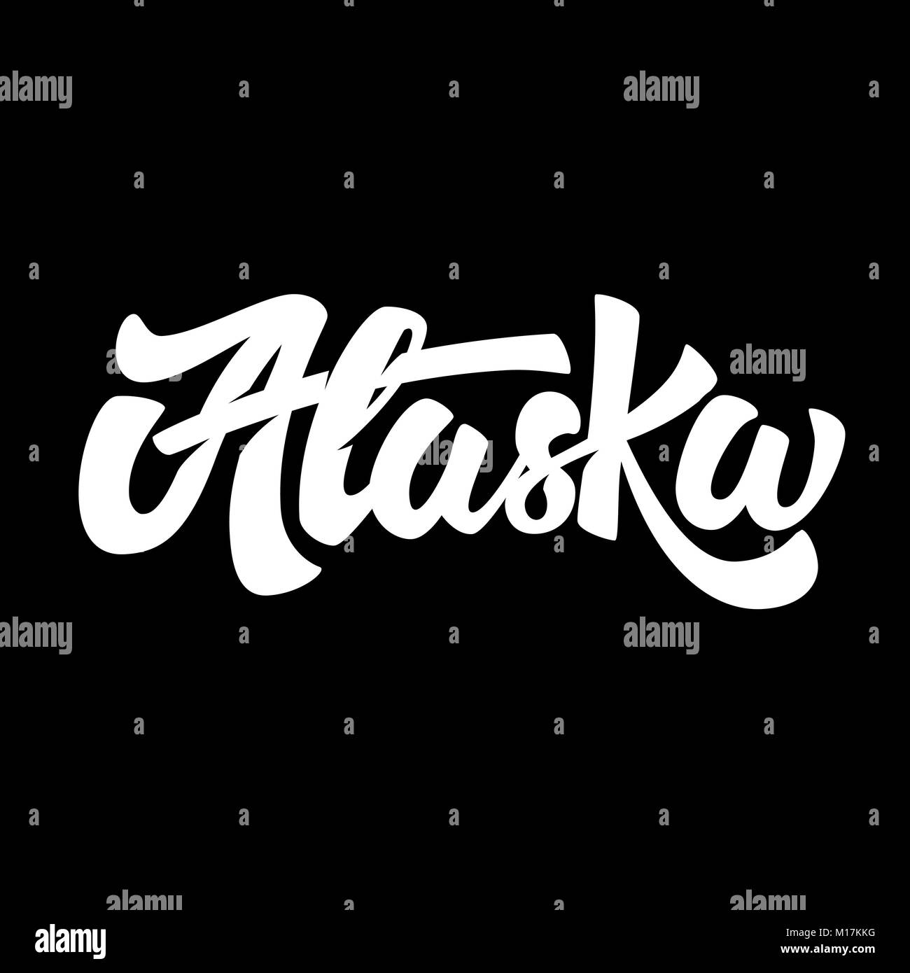 Alaska. Lettering phrase isolated on black background. Vector ...