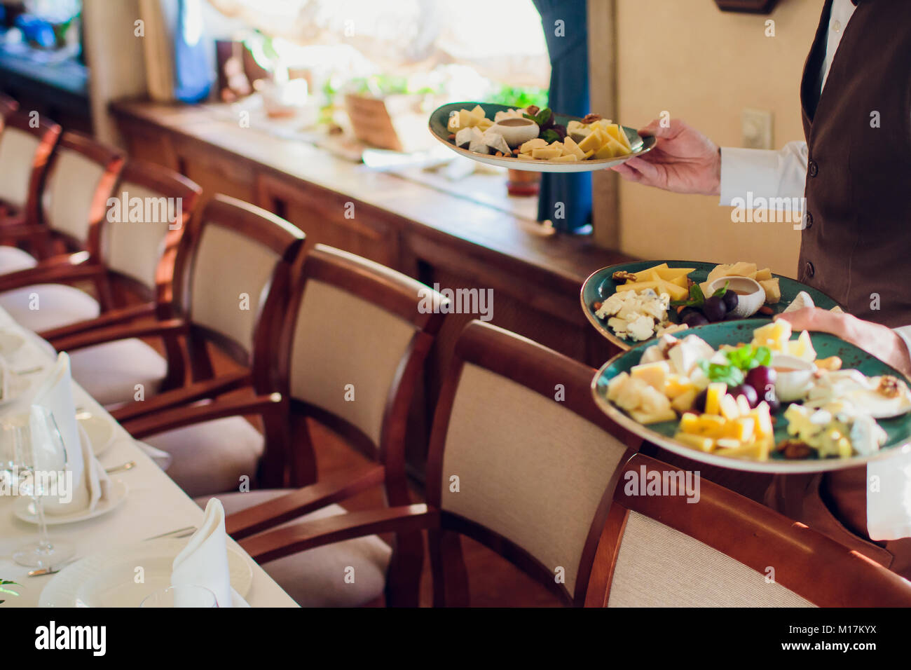 Wedding Reception Table Setting Aerial Top View Stock Photo - Alamy