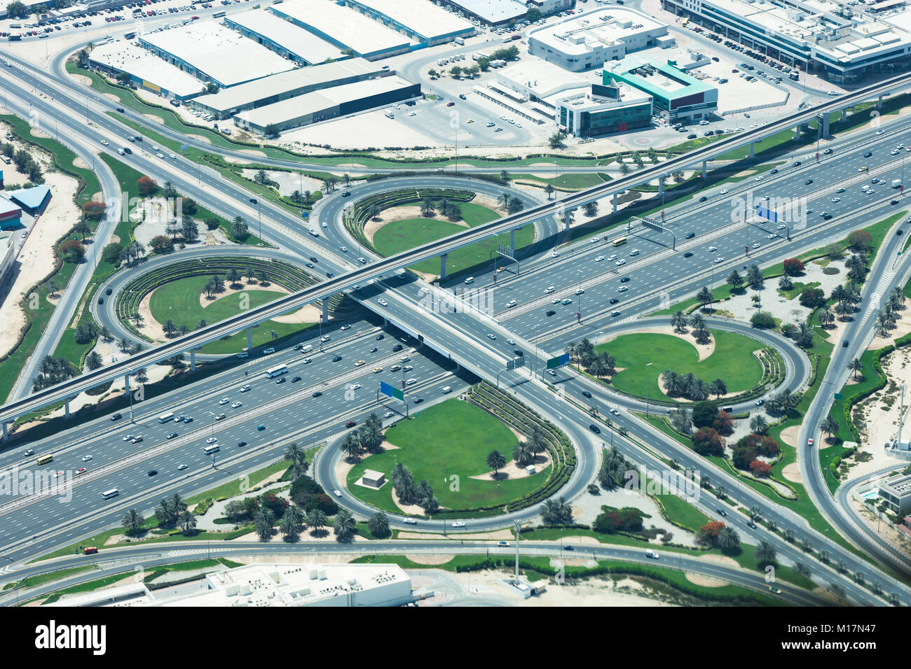 Busy Intersection Road With Traffic In Dubai, UAE Stock Photo - Alamy