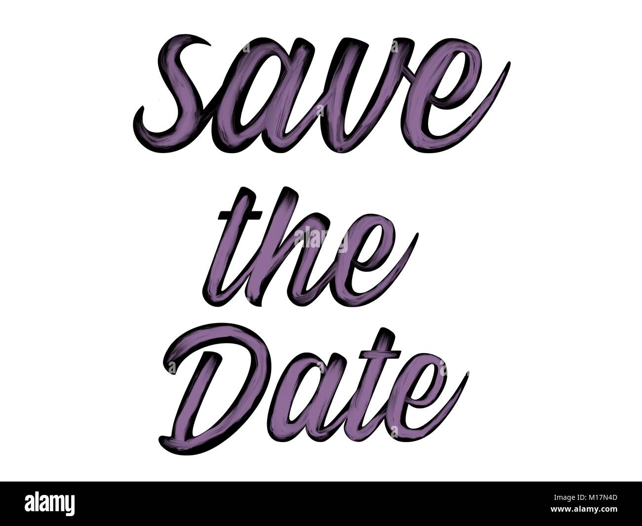 Save the date lettering isolated on white background. Calligraphy with ...