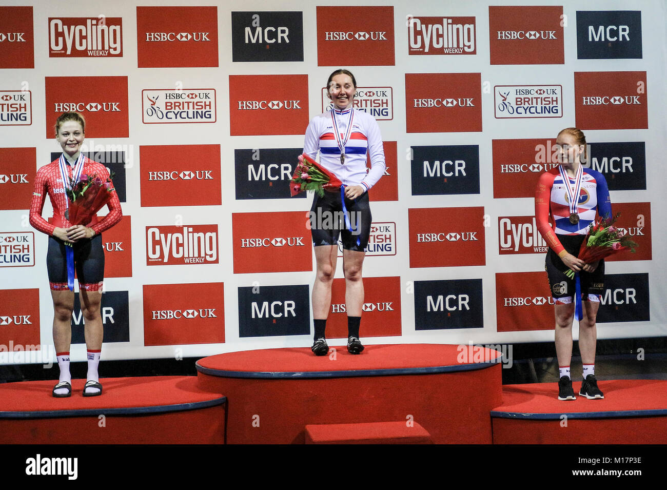 Manchester, UK. 27th January 2018. Katie Archibald takes gold in the ...