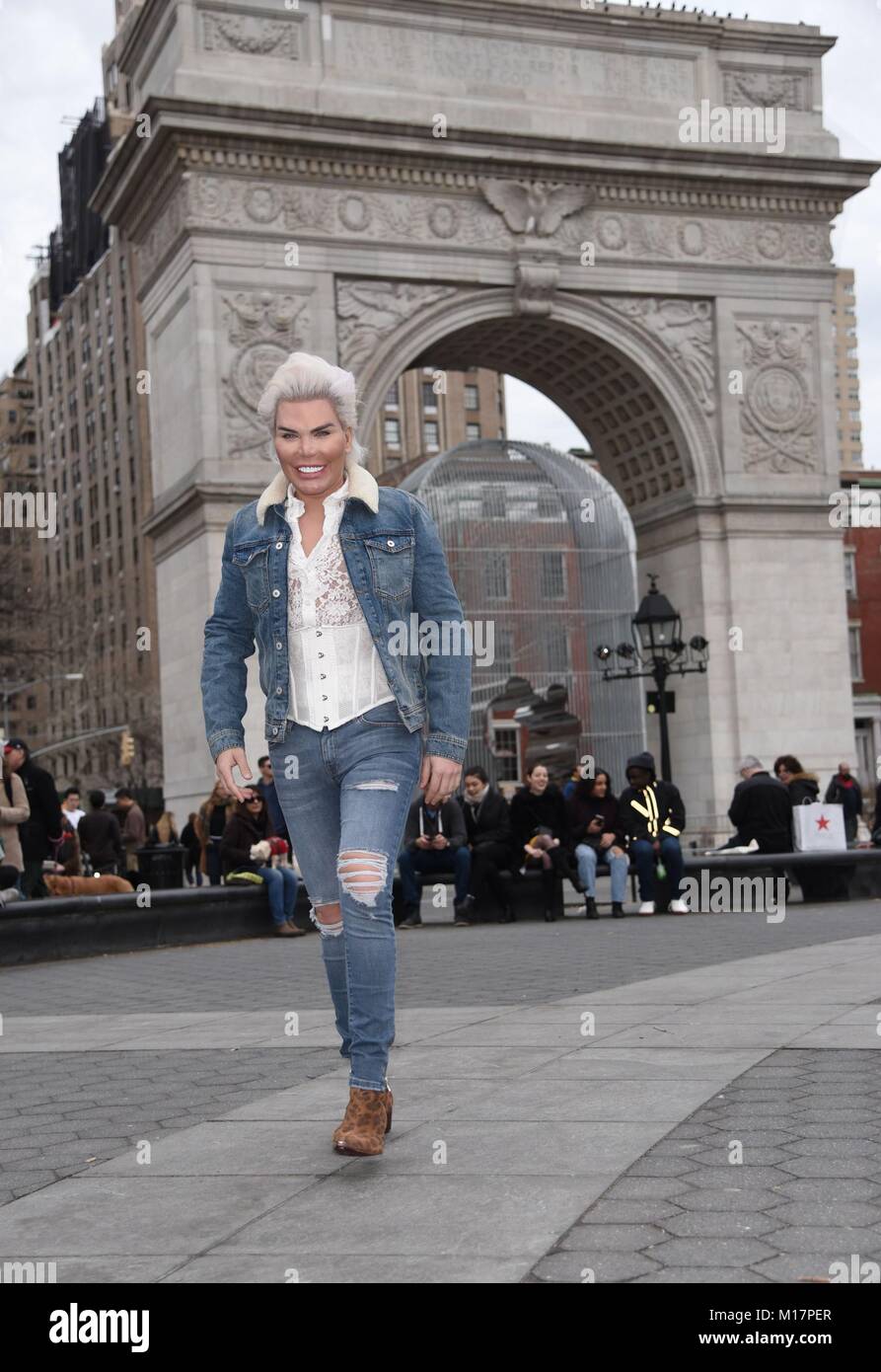 New York, NY, USA. 27th Jan, 2018. Rodrigo Alves, aka The Human Ken ...