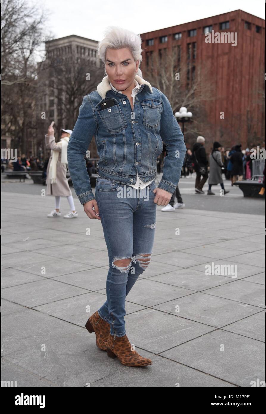 New York, NY, USA. 27th Jan, 2018. Rodrigo Alves, aka The Human Ken ...