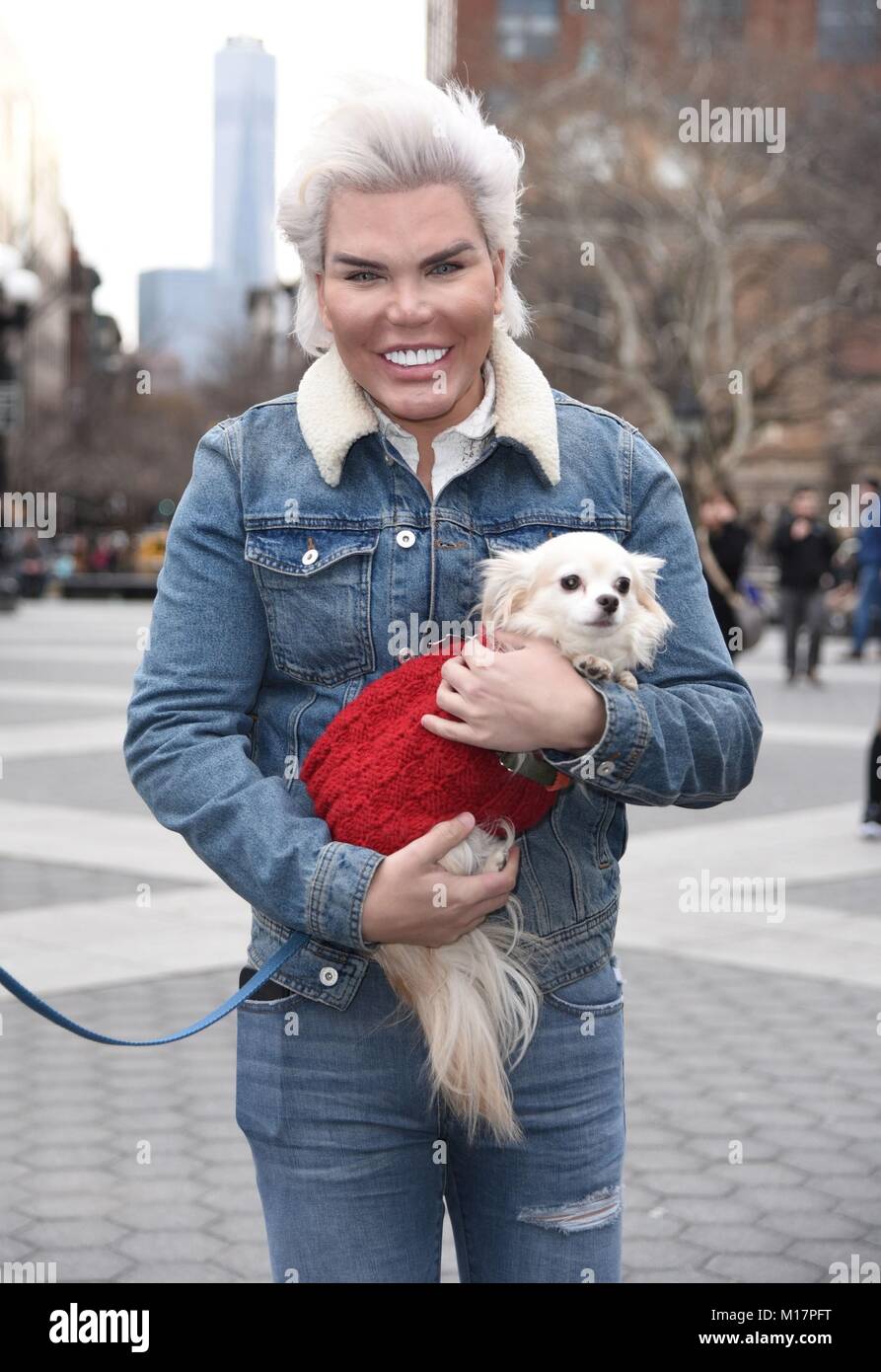New York, NY, USA. 27th Jan, 2018. Rodrigo Alves, aka The Human Ken ...