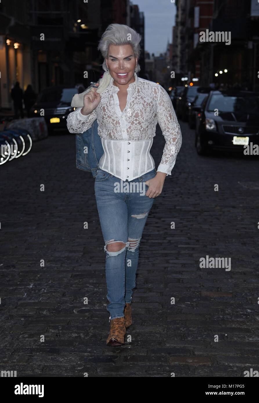 New York, NY, USA. 27th Jan, 2018. Rodrigo Alves, aka The Human Ken ...