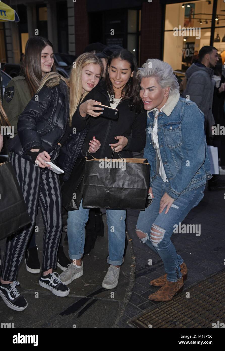 New York, NY, USA. 27th Jan, 2018. Rodrigo Alves, aka The Human Ken ...