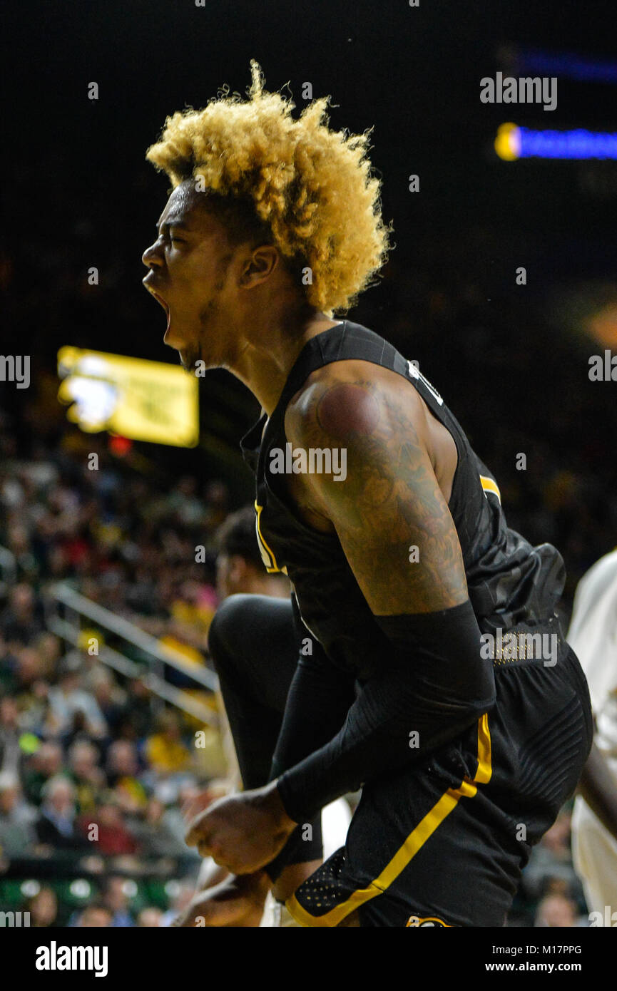 Fairfax, Virginia, USA. 27th Jan, 2018. JUSTIN TILLMAN (4) celebrates ...