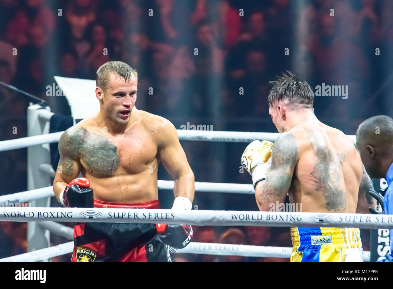 Riga, Latvia. 28th January 2018. World Boxing Super Series semi final ...