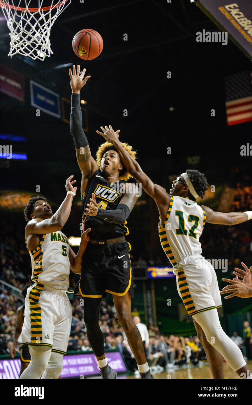Fairfax, Virginia, USA. 27th Jan, 2018. JUSTIN TILLMAN (4) attempts to ...