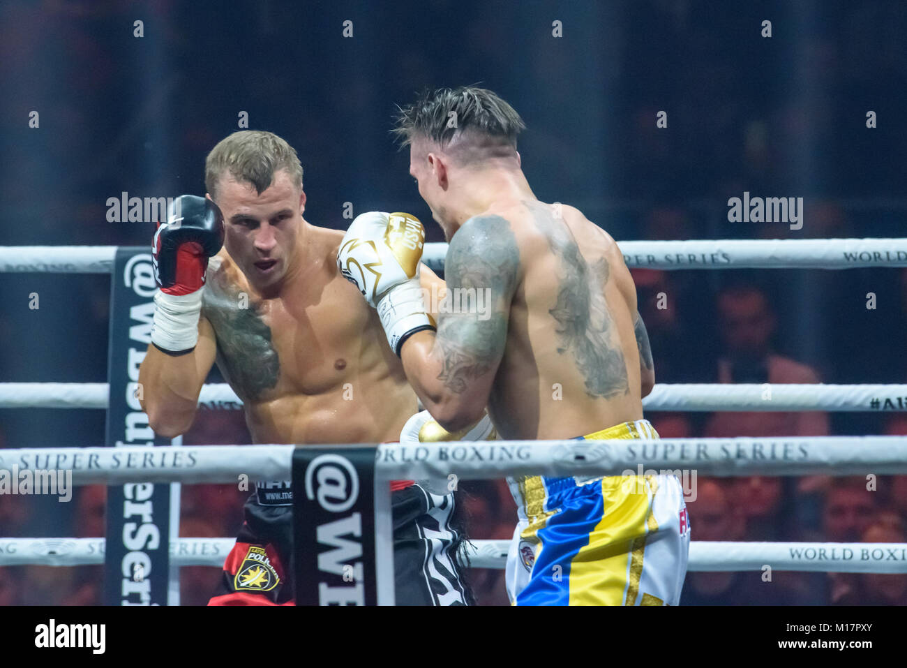 Riga, Latvia. 28th January 2018. World Boxing Super Series semi final ...