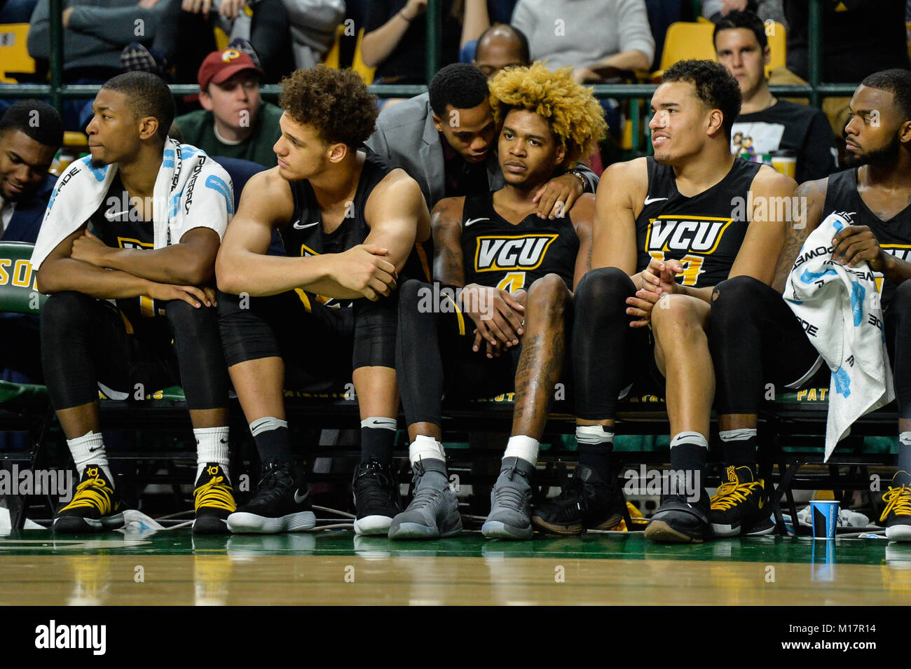 Fairfax, Virginia, USA. 27th Jan, 2018. JUSTIN TILLMAN (4) is consoled ...