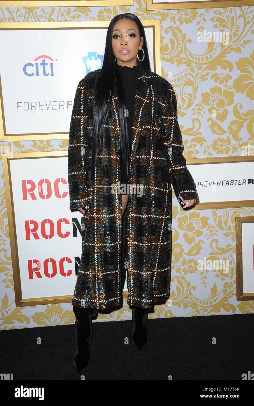 New York, NY, USA. 27th Jan, 2018. Monica at arrivals for ROC NATION ...