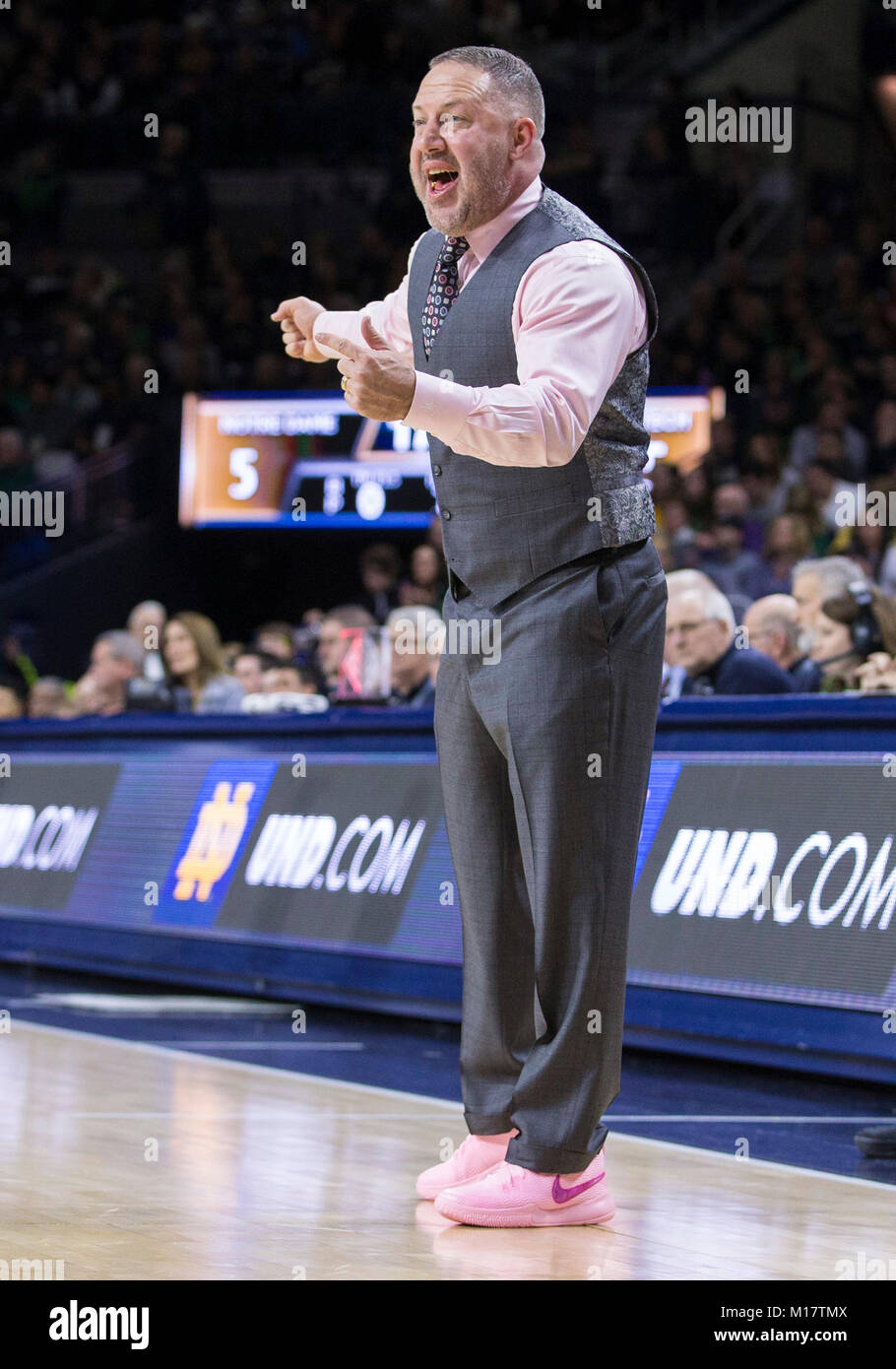 South Bend, Indiana, USA. 27th Jan, 2018. Virginia Tech head coach Buzz ...