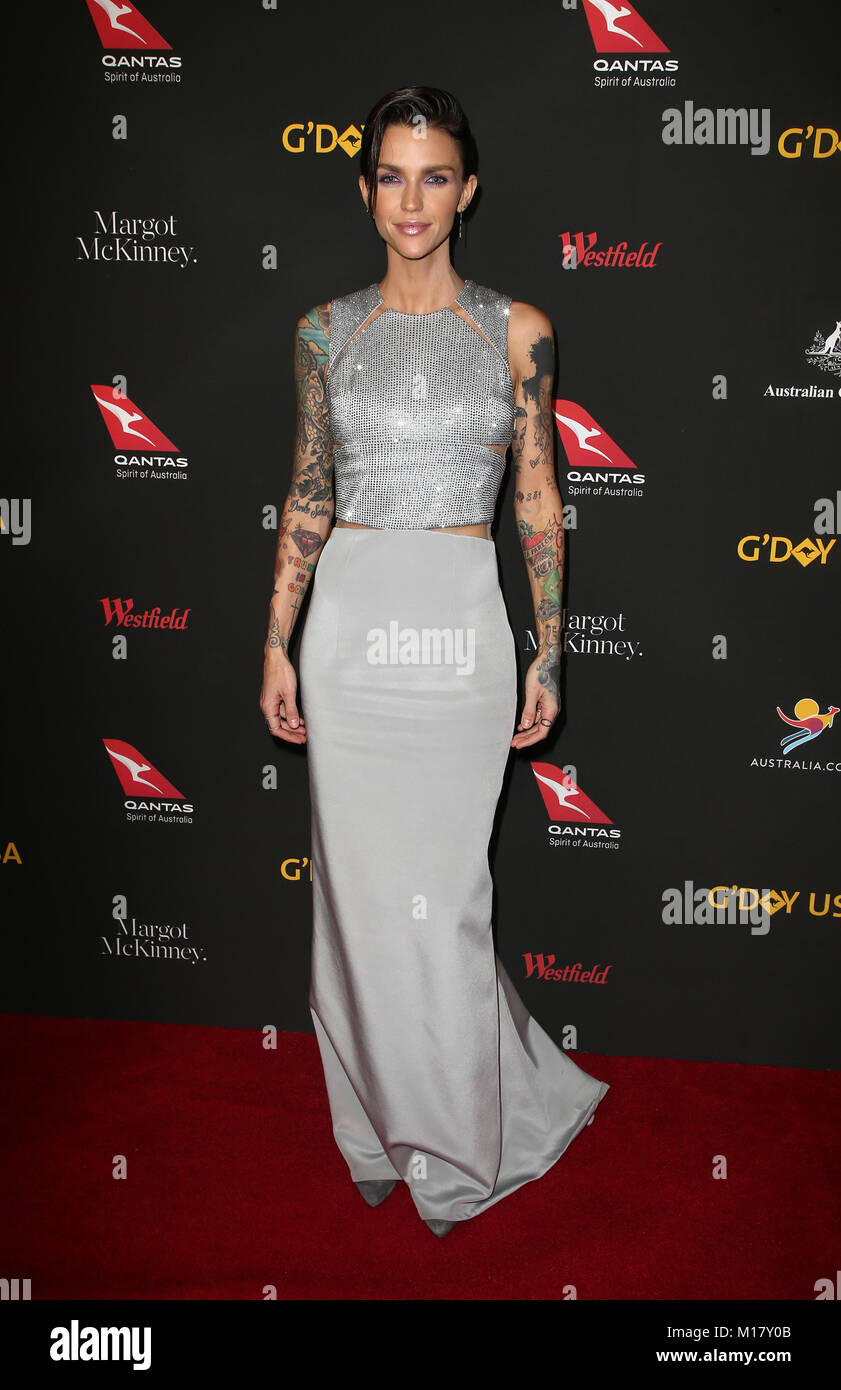 LOS ANGELES, CA - JANUARY 27: Ruby Rose, at the 2018 G'Day USA Black ...