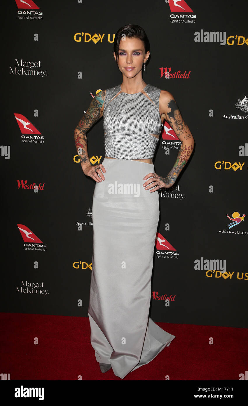 LOS ANGELES, CA - JANUARY 27: Ruby Rose, at the 2018 G'Day USA Black ...