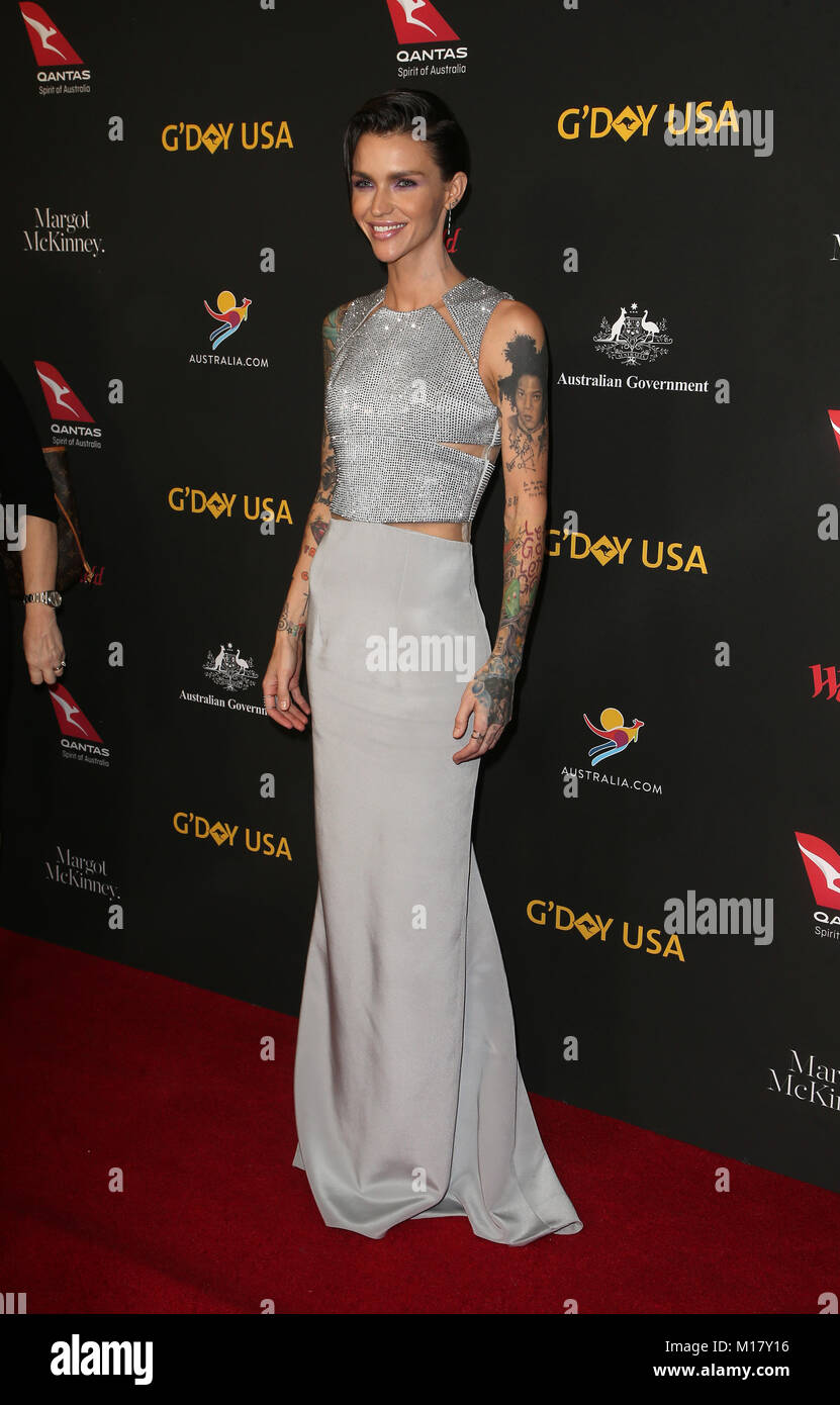 LOS ANGELES, CA - JANUARY 27: Ruby Rose, at the 2018 G'Day USA Black ...