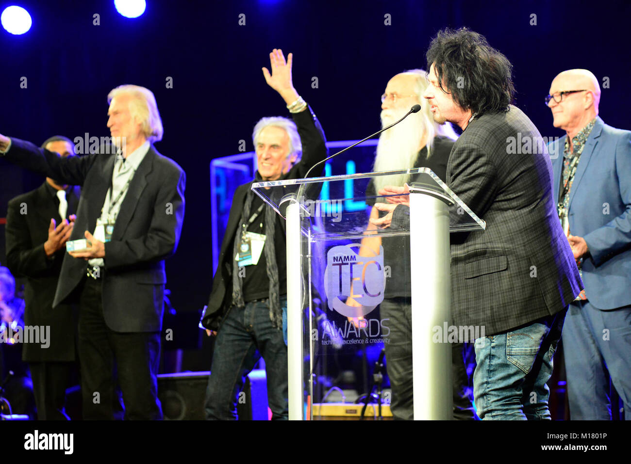 Anaheim, California, USA. 28th Jan, 2018. Musicians - [left to right ...