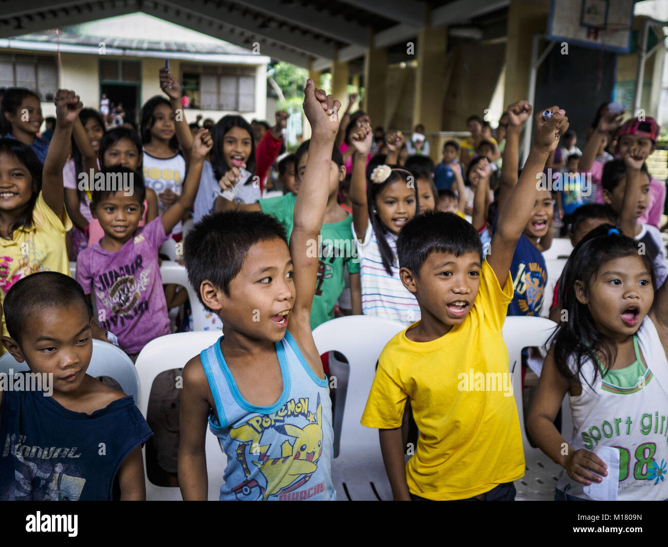 Legazpi, Albay, Philippines. 28th Jan, 2018. Children participate in an ...