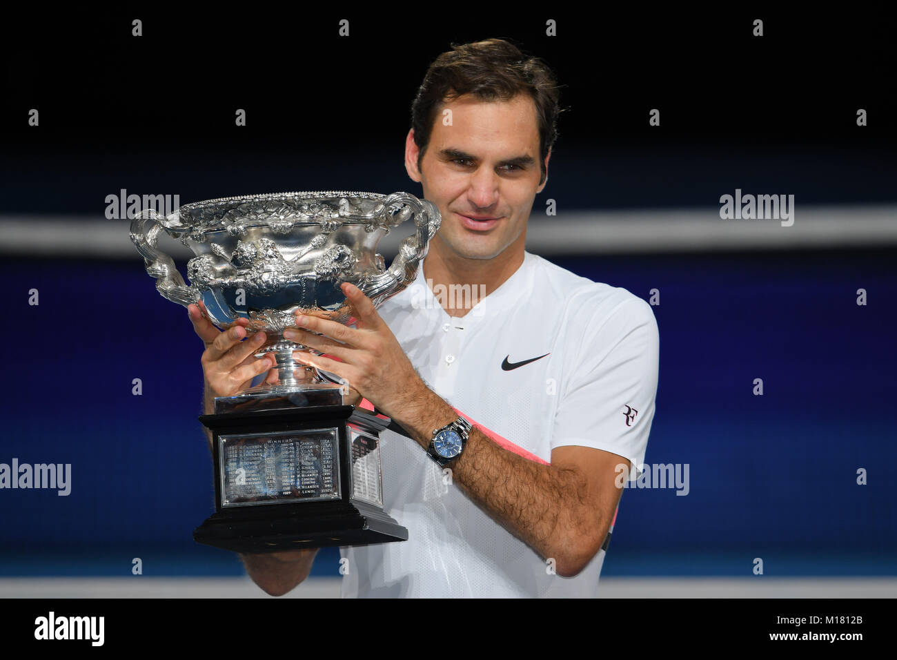 Melbourne, Australia. 28th Jan, 2018. Number two seed Roger Federer of ...