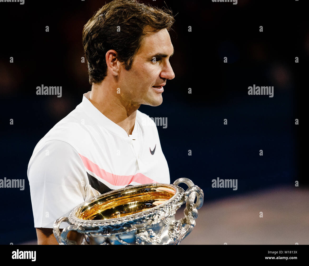 Australian open 2018 roger federer hi-res stock photography and images ...