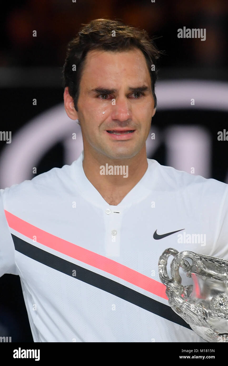 Melbourne, Australia. 28th Jan, 2018. Number two seed Roger Federer of ...
