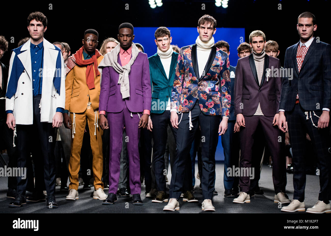 Madrid, Spain. 28th January, 2018. Models showcas designs by Garcia ...