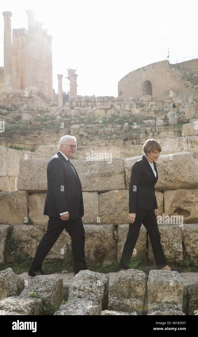 Jerash, Joradan. 28th Jan, 2018. German President Frank-Walter ...
