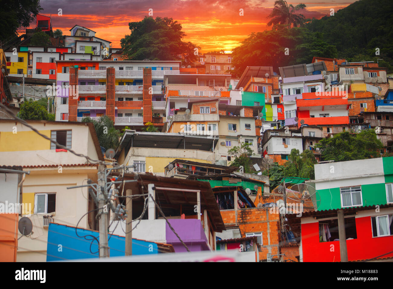 Rio de Janeiro downtown and favela. Brazil Stock Photo - Alamy