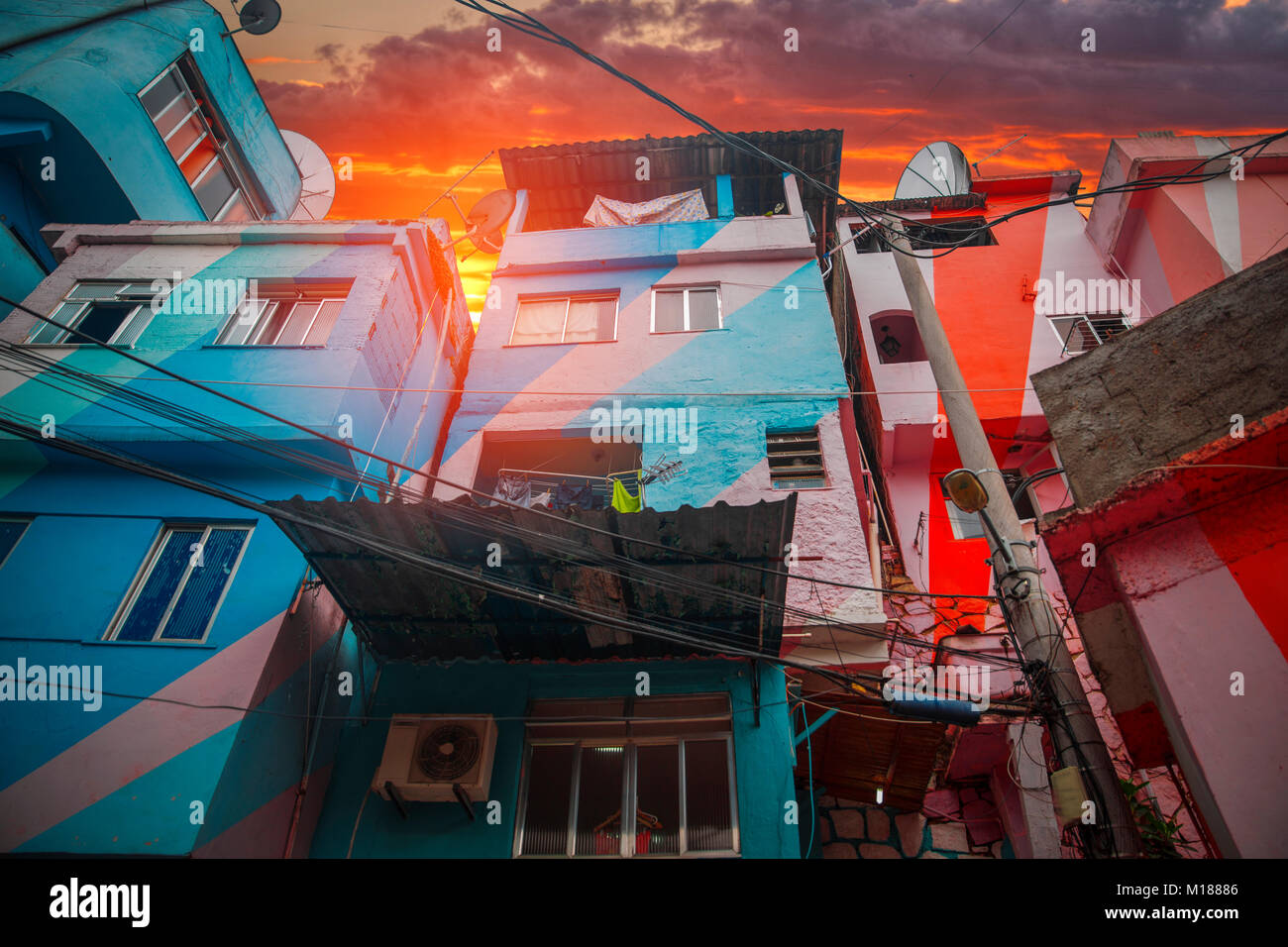 Rio de Janeiro downtown and favela. Brazil Stock Photo - Alamy