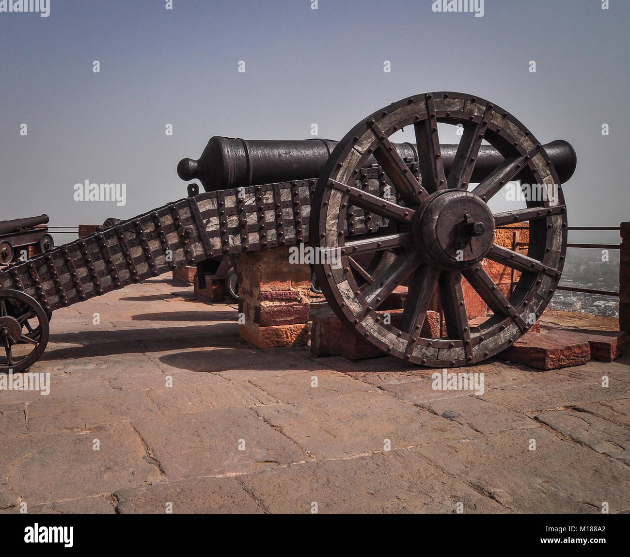 Ancient cannon on wheels of Mehrangarh (Mehran Fort) in Jodhpur ...