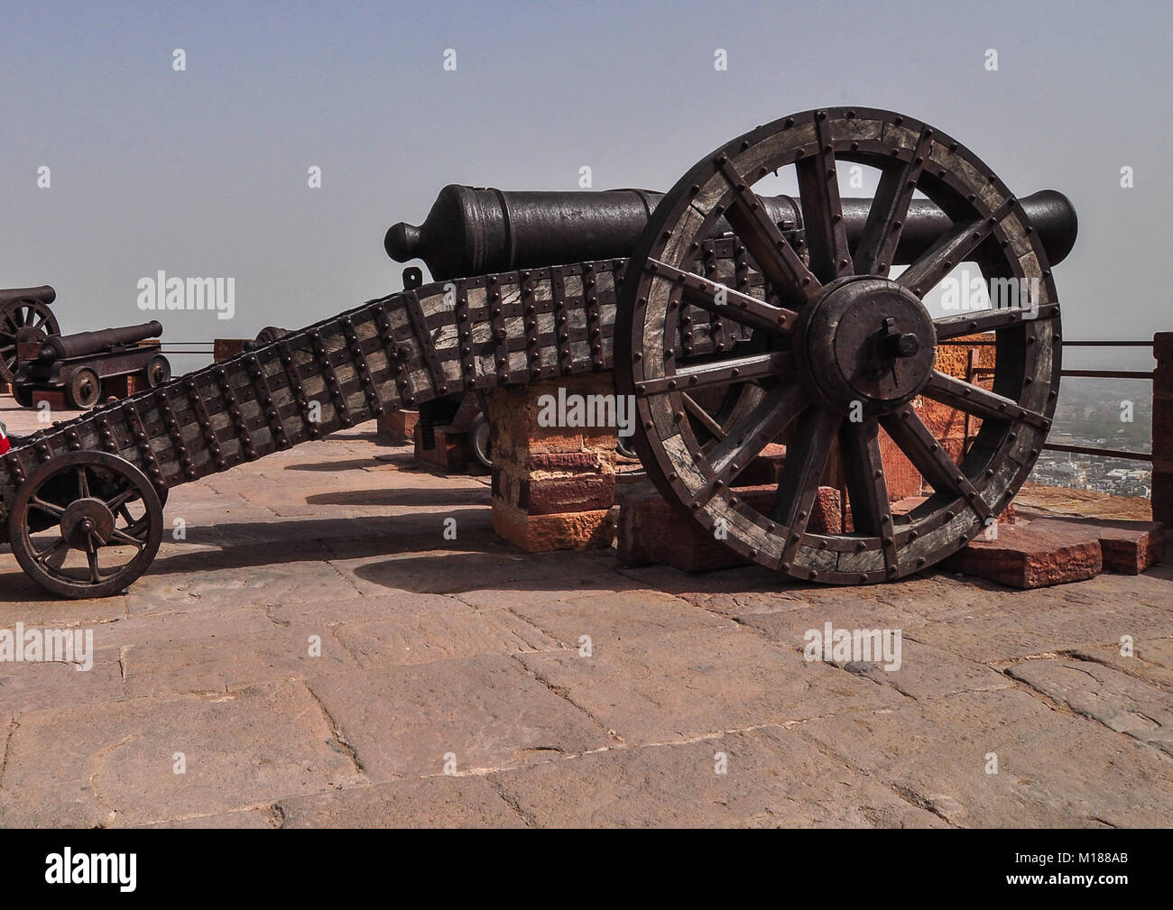 Ancient cannon on wheels of Mehrangarh (Mehran Fort) in Jodhpur ...