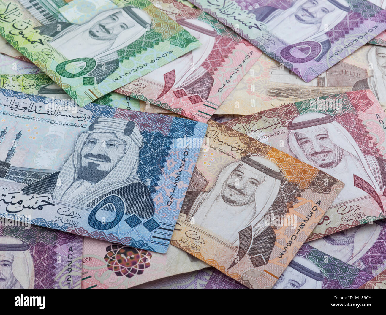 New Saudi Riyal Banknotes showing King Salman of Saudi Arabia Stock ...