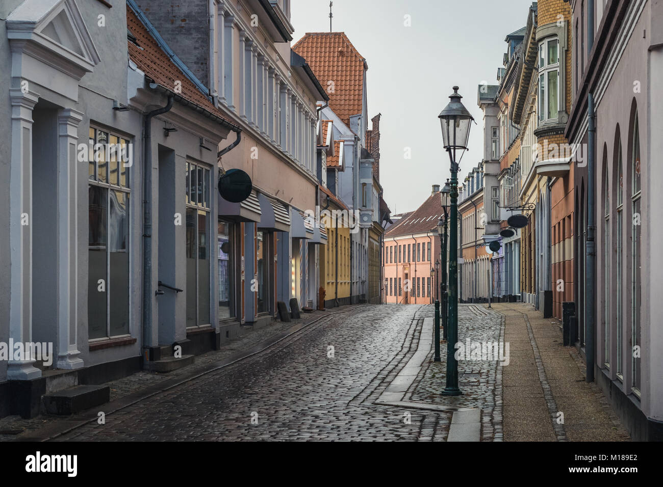 Beautiful street in Viborg, Denmark Stock Photo - Alamy