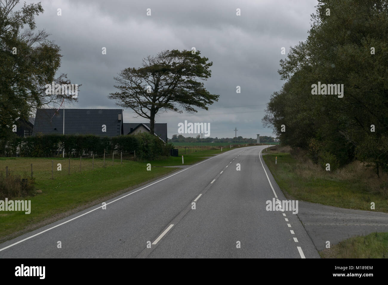 On the road through Denmark Stock Photo - Alamy