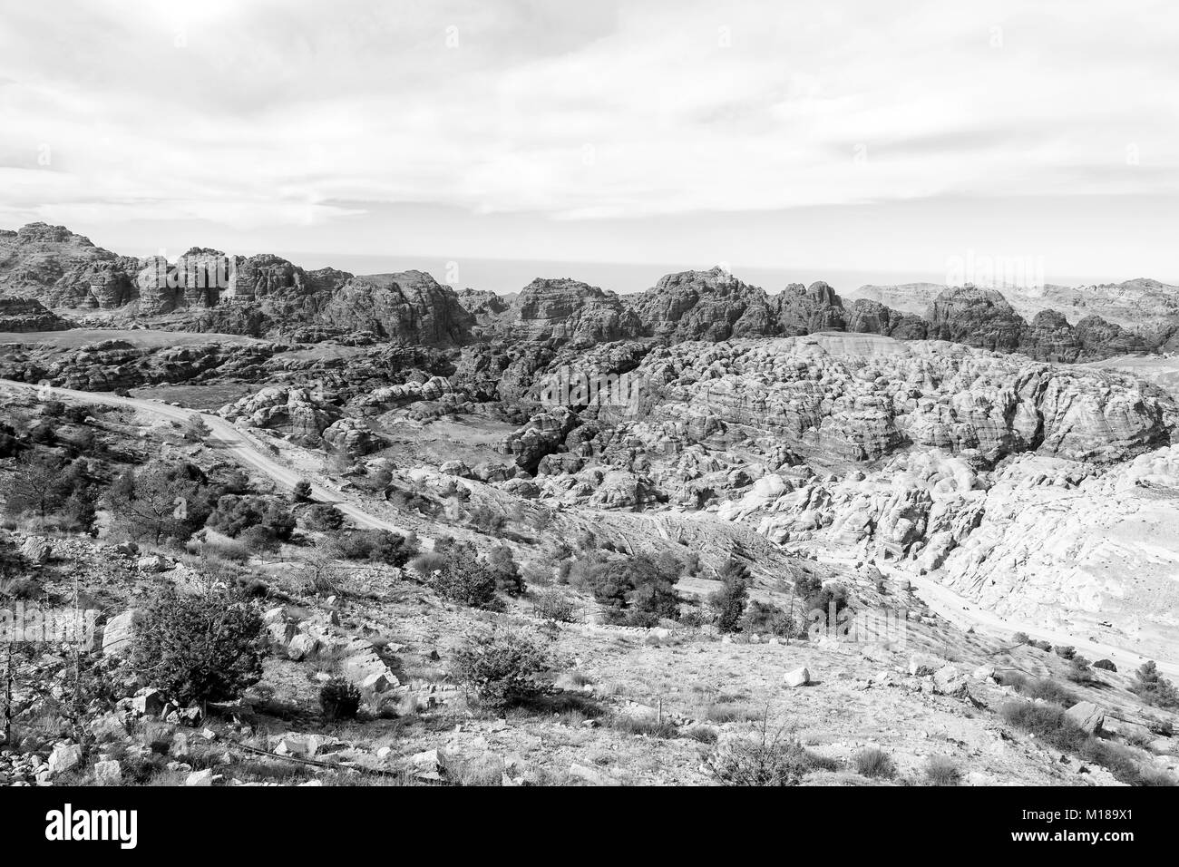 Surroundings of Petra with the Dam and the entrance of the Siq in the ...