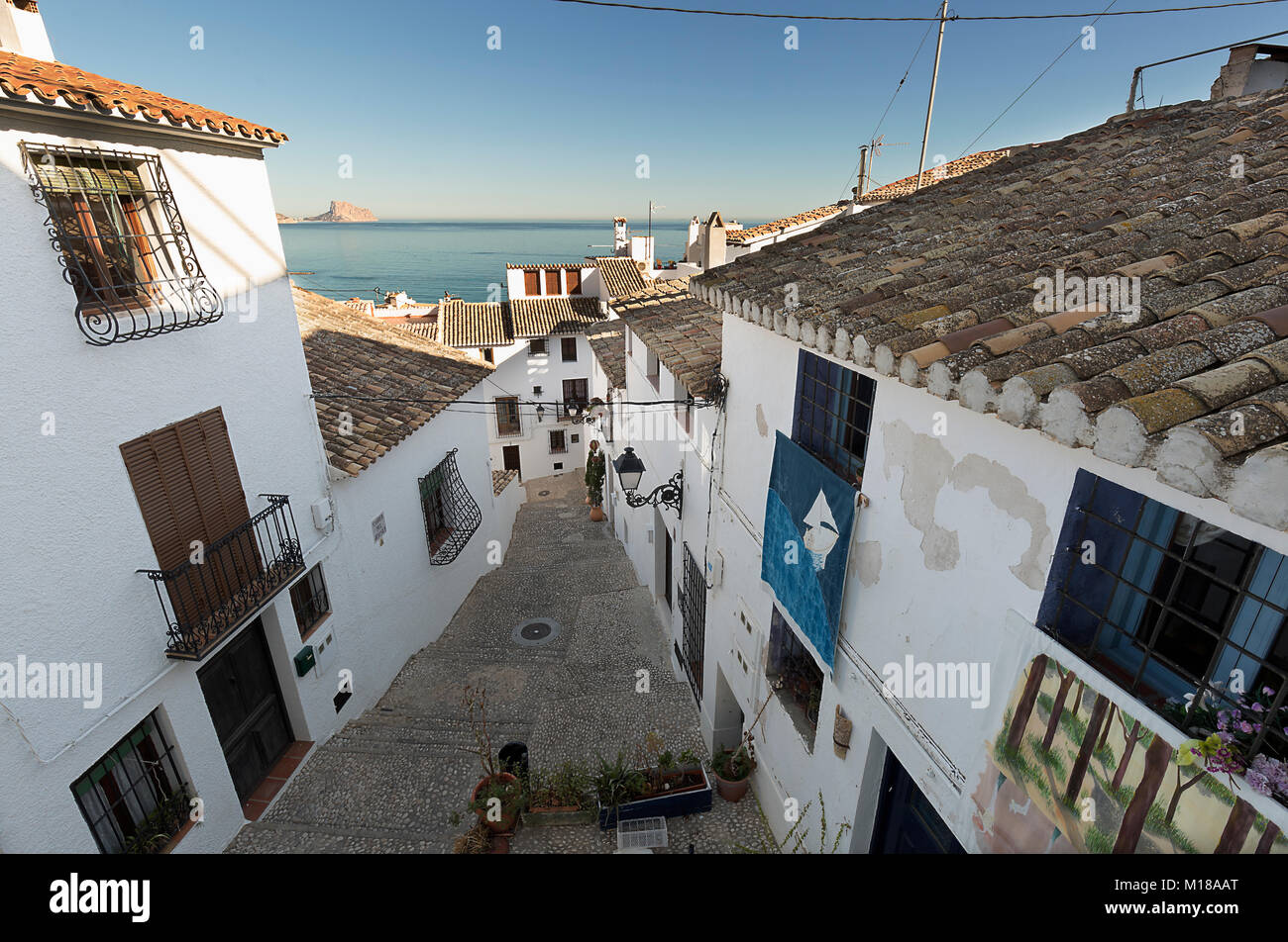 Views of the beautiful town of Altea, in the province of Alicante ...