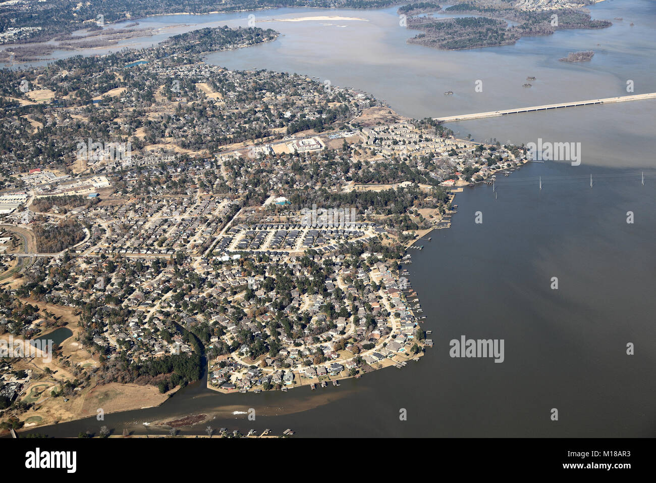 Atascocita, Texas- Aerial View with lake Houston Stock Photo - Alamy