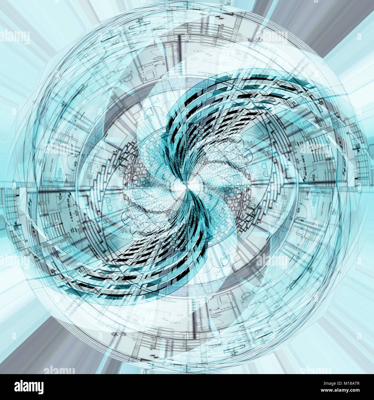 abstract blue sphere fractal background Stock Photo - Alamy