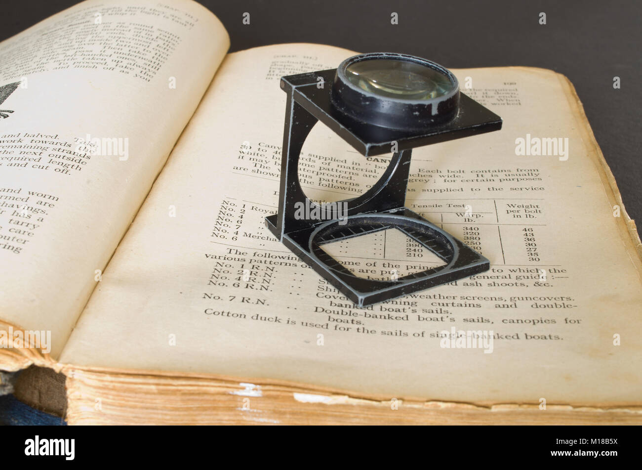 Book print magnifying glass hi-res stock photography and images - Alamy