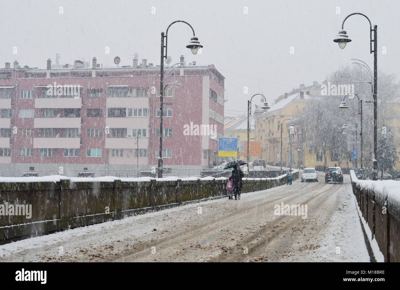 bridge in winter Stock Photo - Alamy