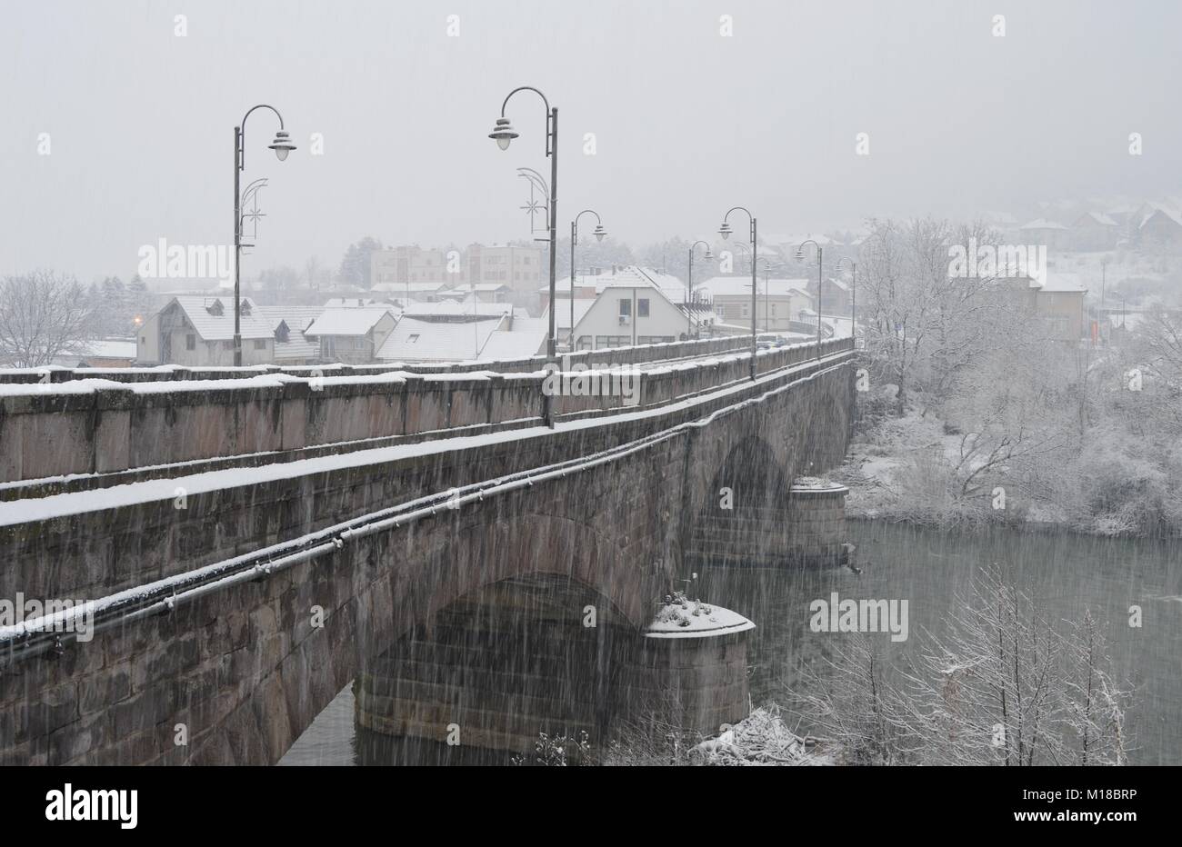 bridge in winter Stock Photo - Alamy