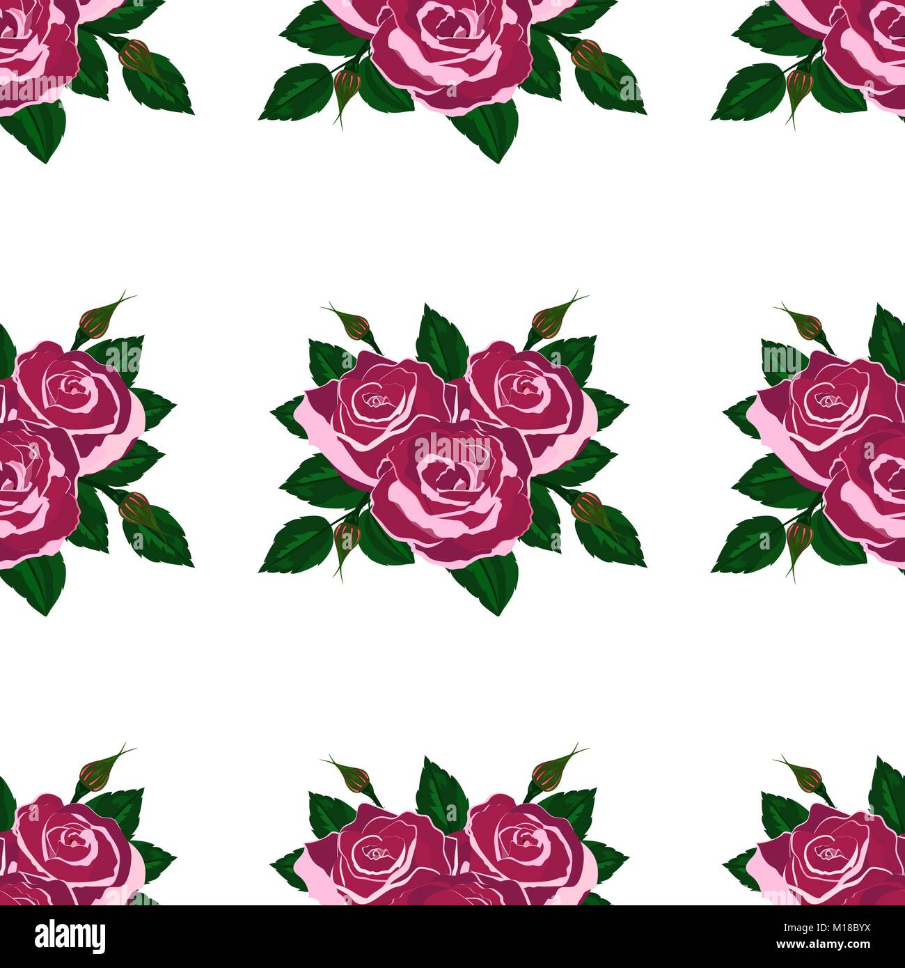 Seamless wallpaper pink roses Stock Vector Image & Art - Alamy