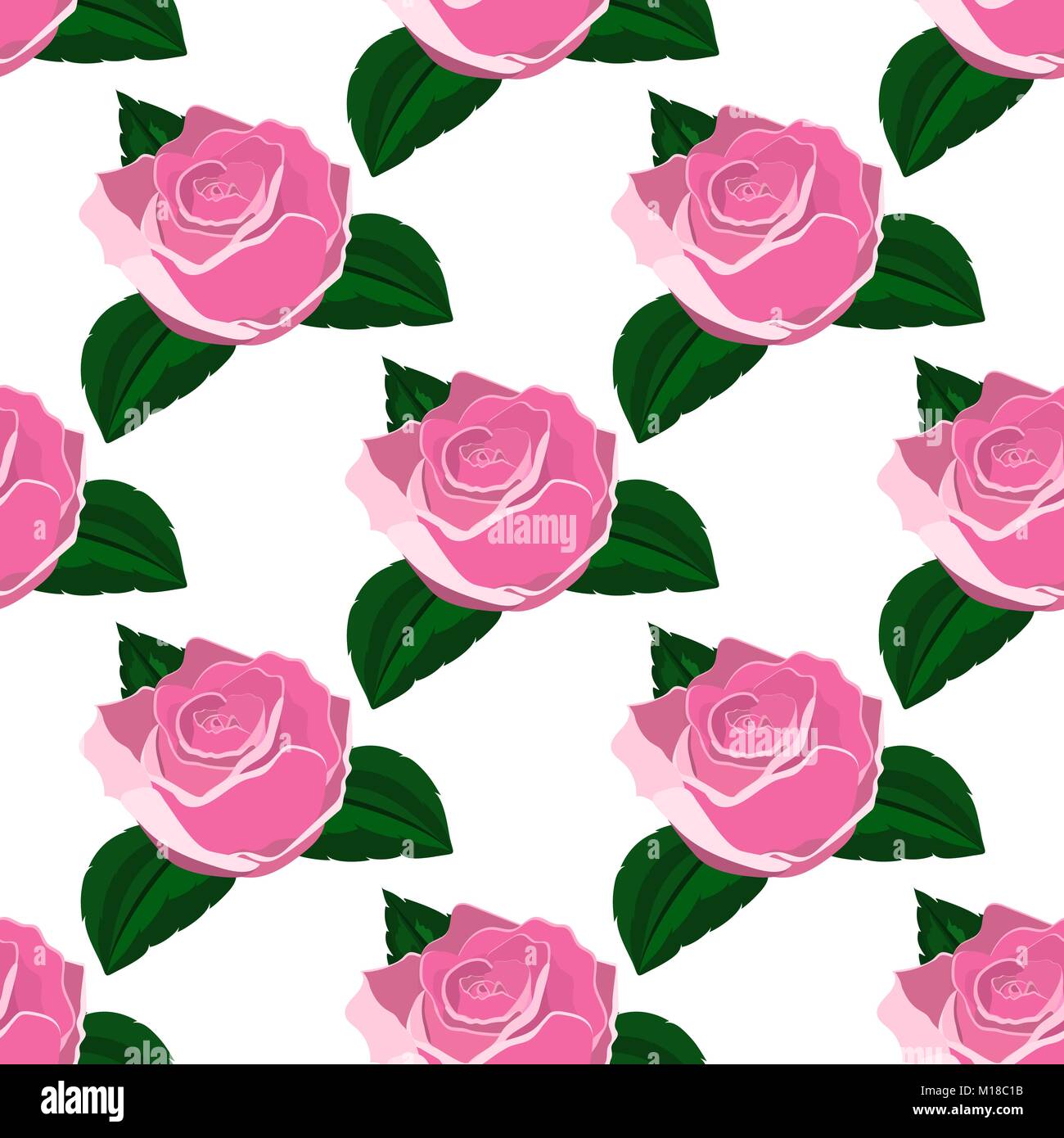 Seamless wallpaper pink roses Stock Vector Image & Art - Alamy
