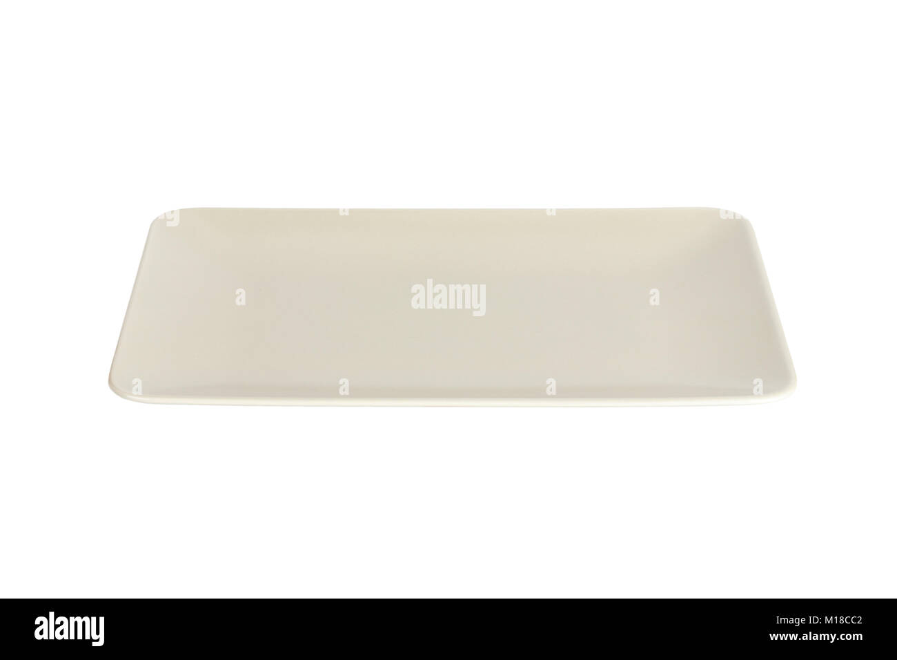 Empty white matte rectangular plate isolated on white background Stock ...