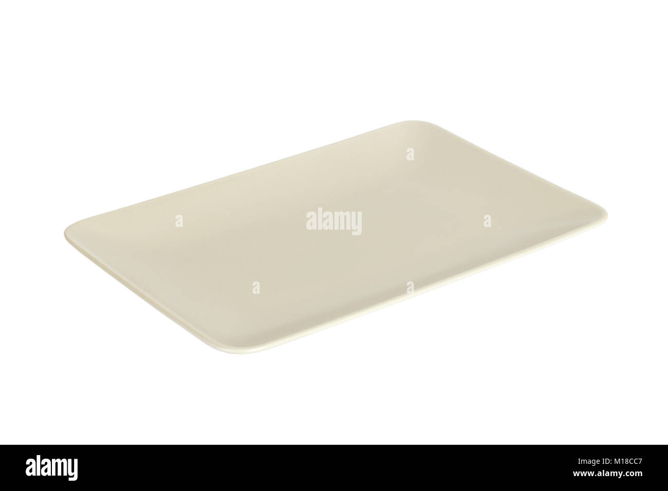 Empty white matte rectangular plate isolated on white background Stock ...