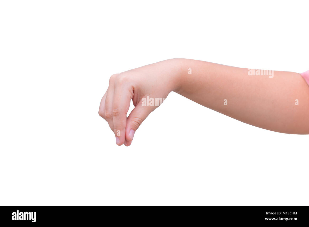 Hand picking gesture isolated on white background Stock Photo - Alamy