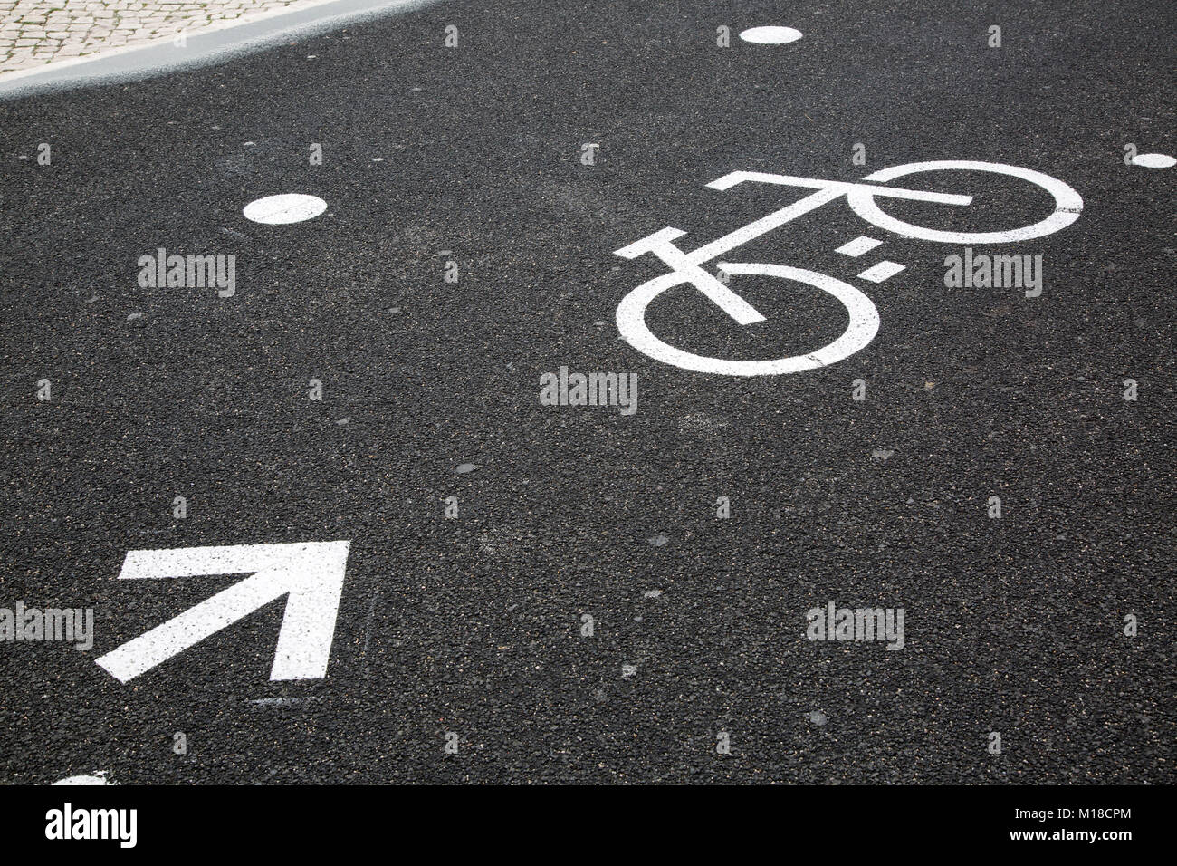 Bike Lane Symbol on Black Background Stock Photo - Alamy